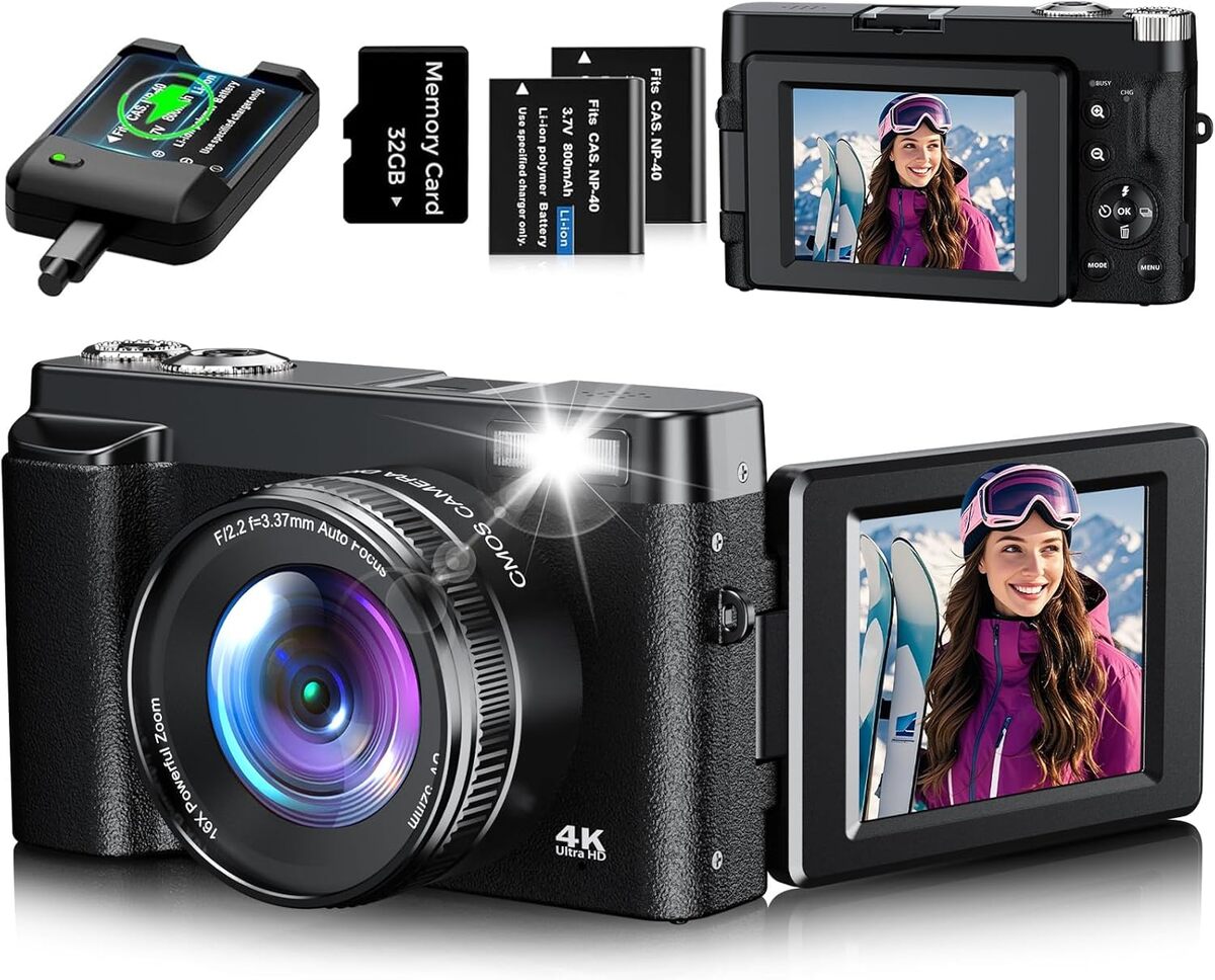 Test de l'appareil photo numérique 4K compact 48MP noir avec zoom 16X