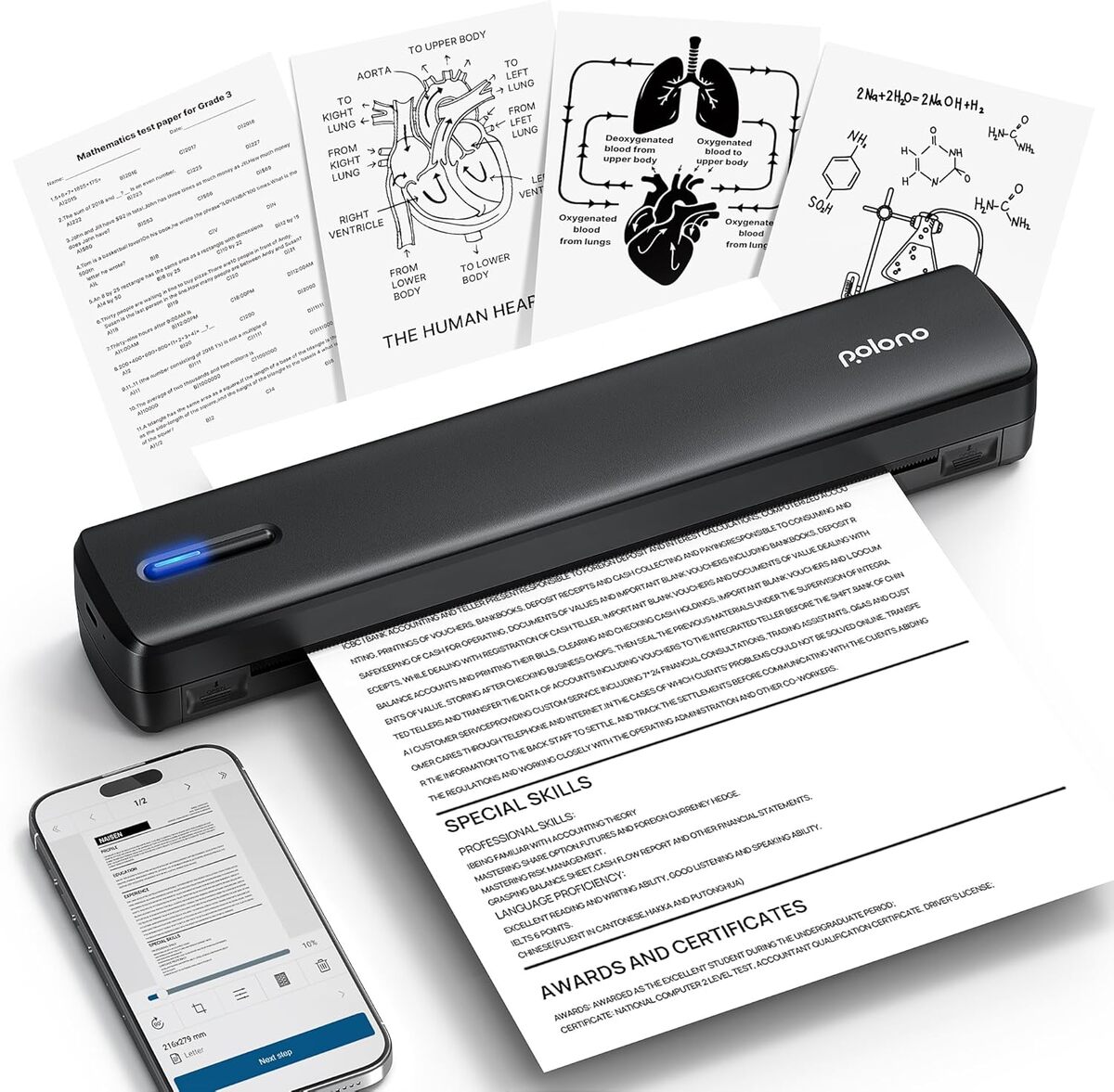 Test de l'imprimante portable Polono D810 : efficacité sans encre