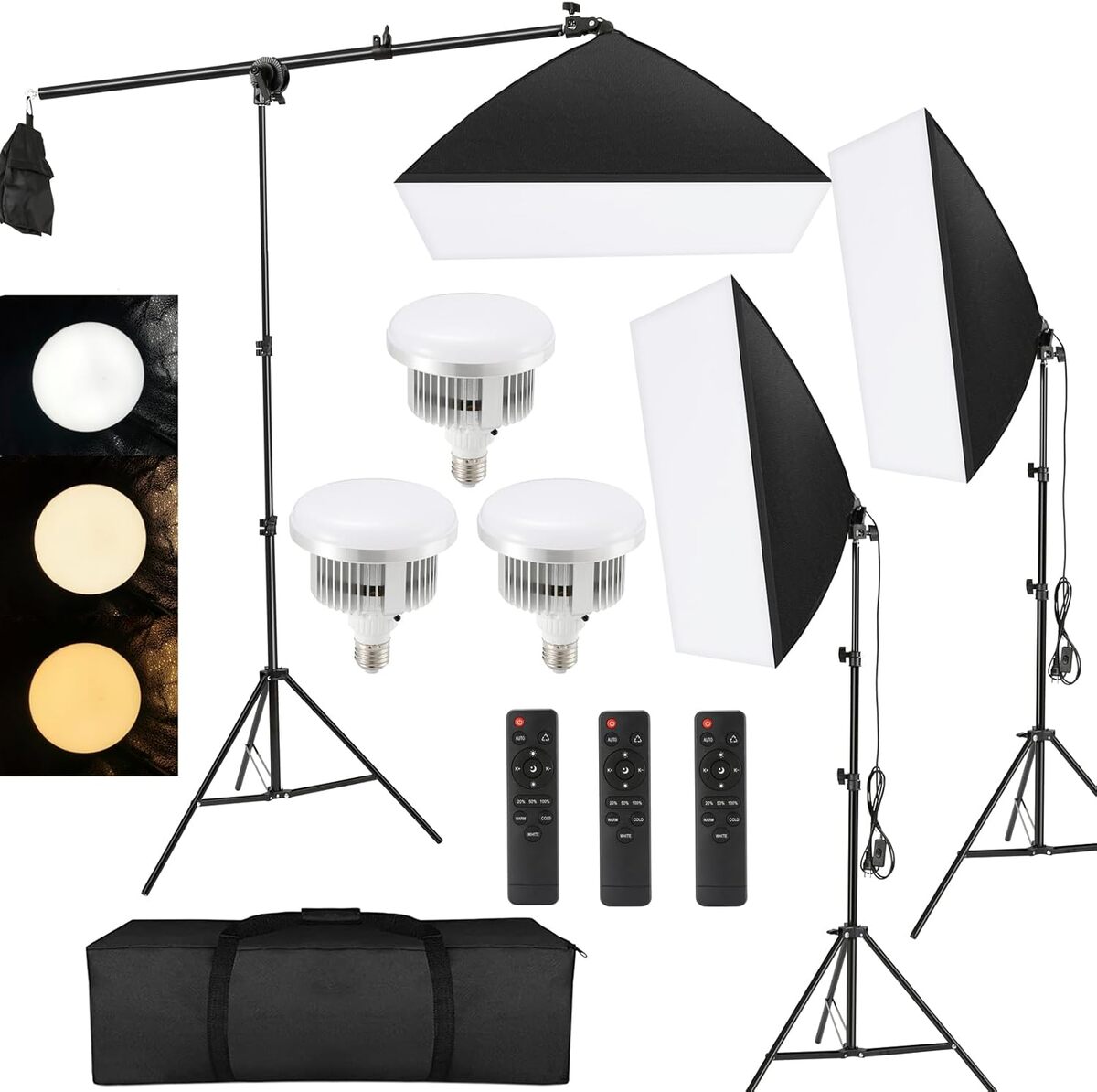 Test Softbox Kit : lot de 3 boîtes à lumière pour studio photo