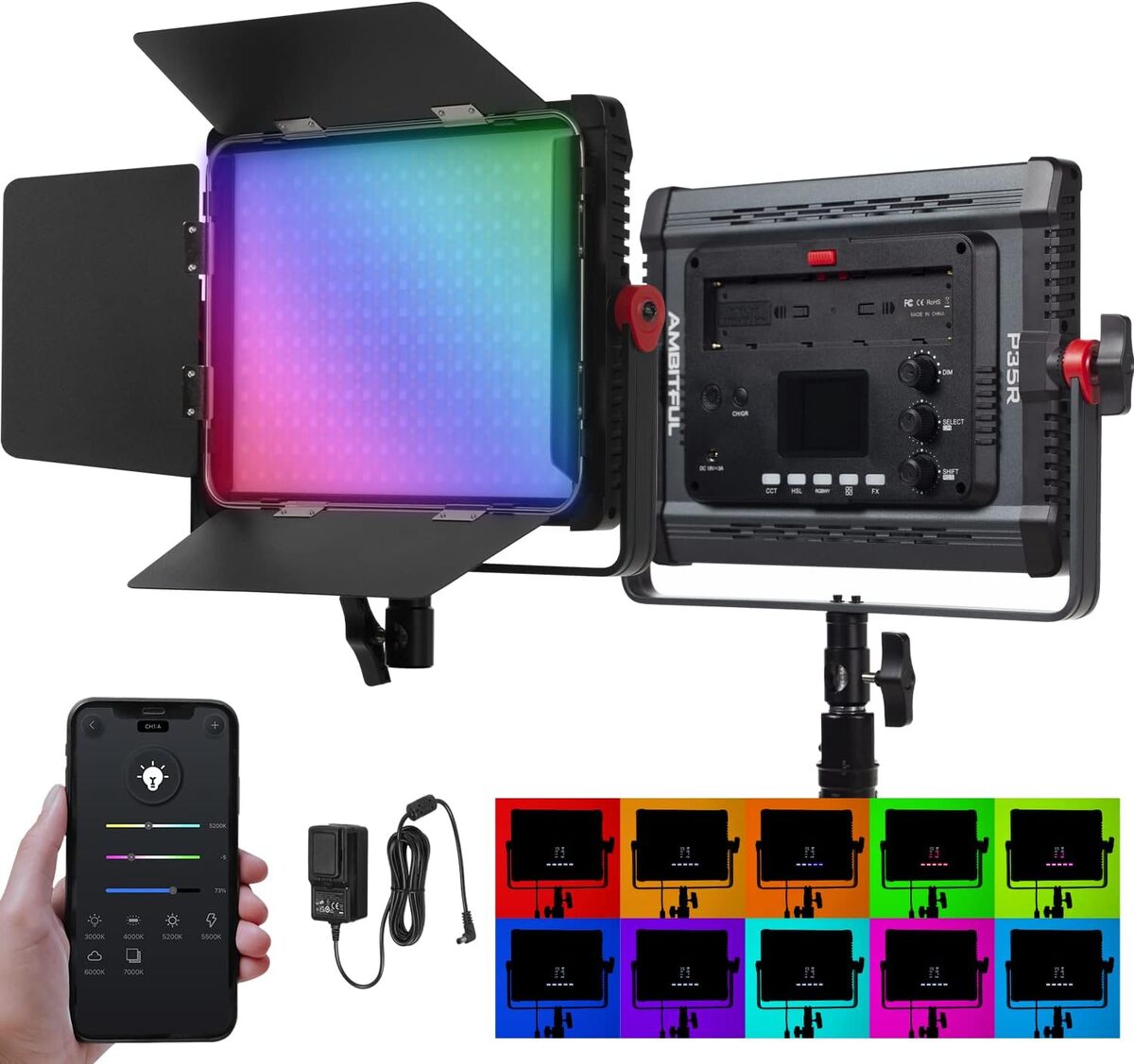 Test de l'éclairage vidéo Ambitful P35R : kit LED RGB avec contrôle via ...